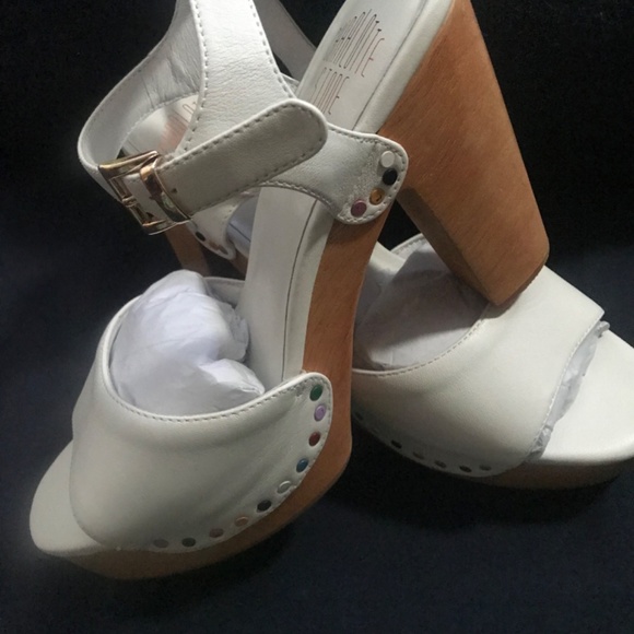 Charlotte Stone | Shoes | Charlotte Stone White Platform Clog Sandals ...